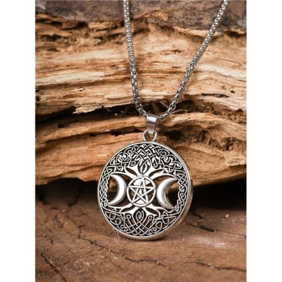 Jewelry | Wiccan Antique Tree Of Life Pentacle Pentagram Medallion ...